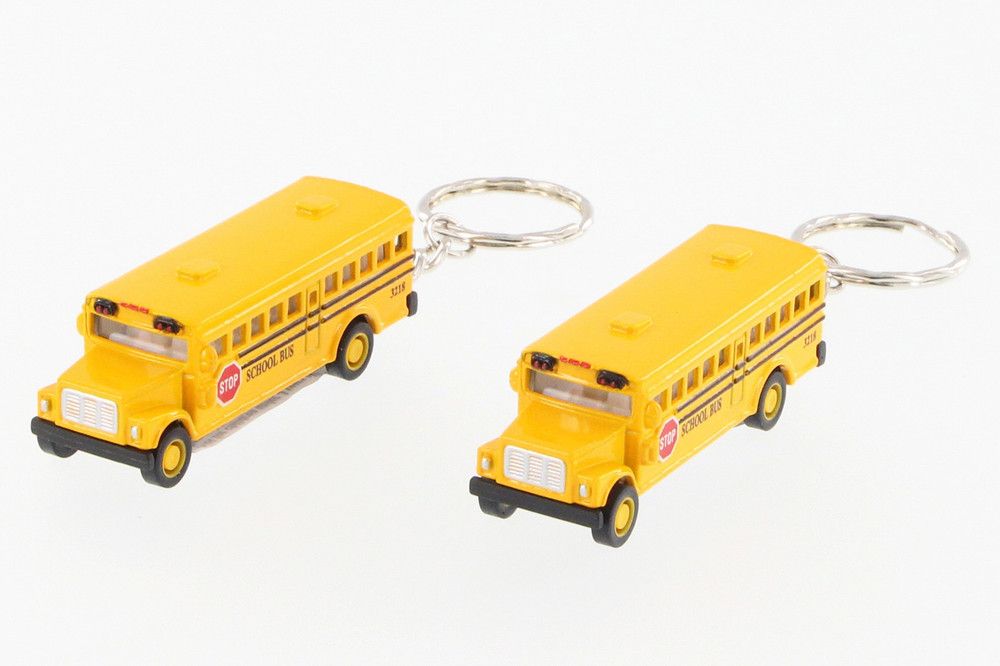 School Bus Key Chain, Yellow - Kinsmart 2523DK - 2.5" Scale Set of 12 ...