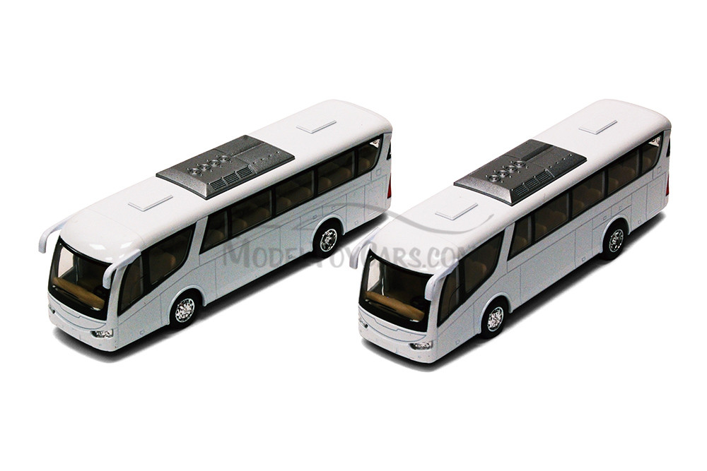 Coach Bus, White - Kinsmart 7101DW - 7" Scale Set of 12 Diecast Model ...