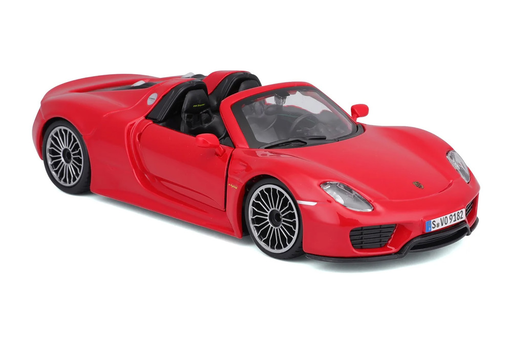 Porsche 918 Spyder Convertible, Red - Bburago 21076R - 1/24 Scale ...