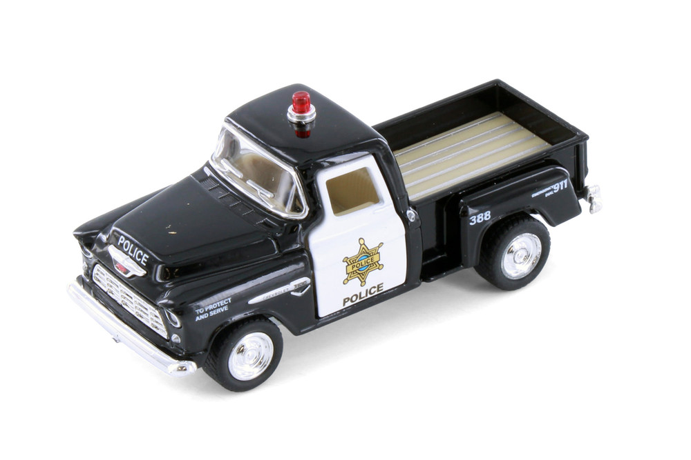 Box of 12 1955 Chevy Stepside Pickup Truck - Police Edition, Black ...