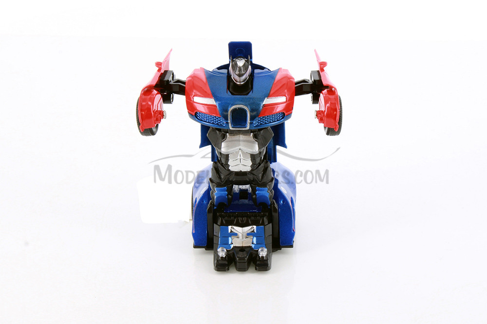 Transforming Robot Car, Blue/Red with Flames - PMT 2218D - 1/32 Scale ...