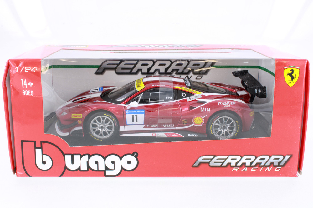 Ferrari 488 Challenge #11, Candy Red - Bburago R-23025 - 1/24 scale ...