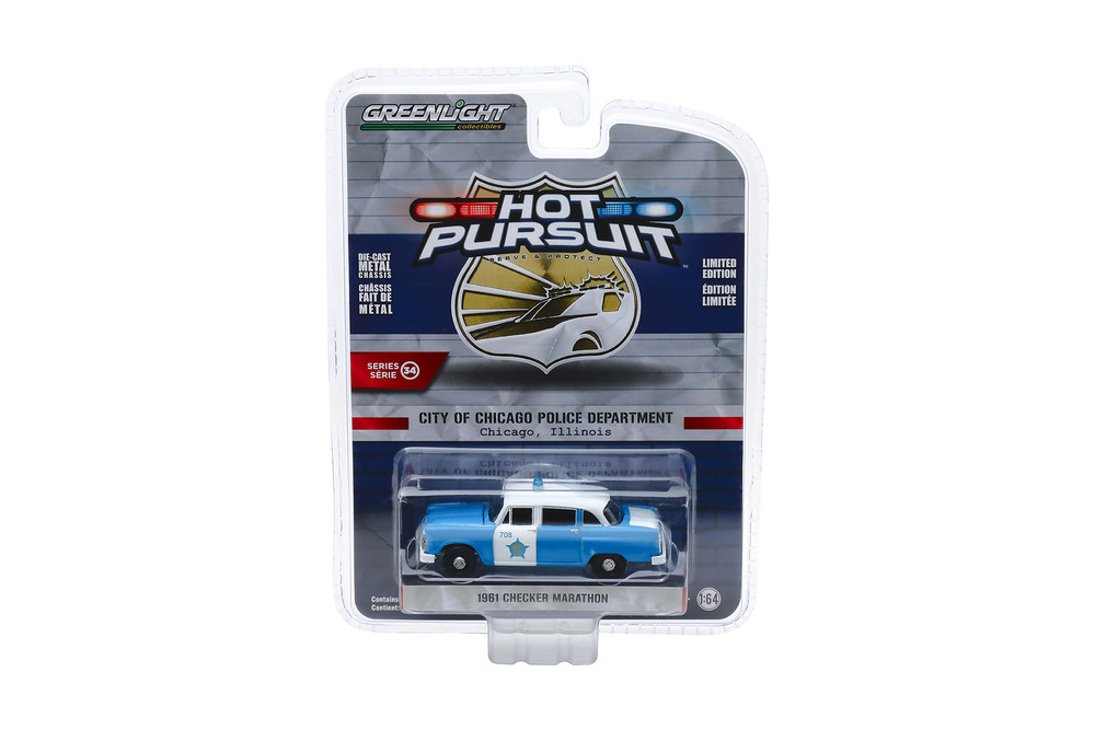 1961 Checker Marathon Chicago PD, Blue /White - Greenlight 42910B/48 ...