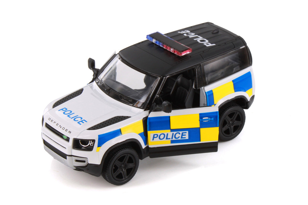 Land Rover Defender 90 Police Edition, White - Kinsmart 5428DP - 1/36 ...
