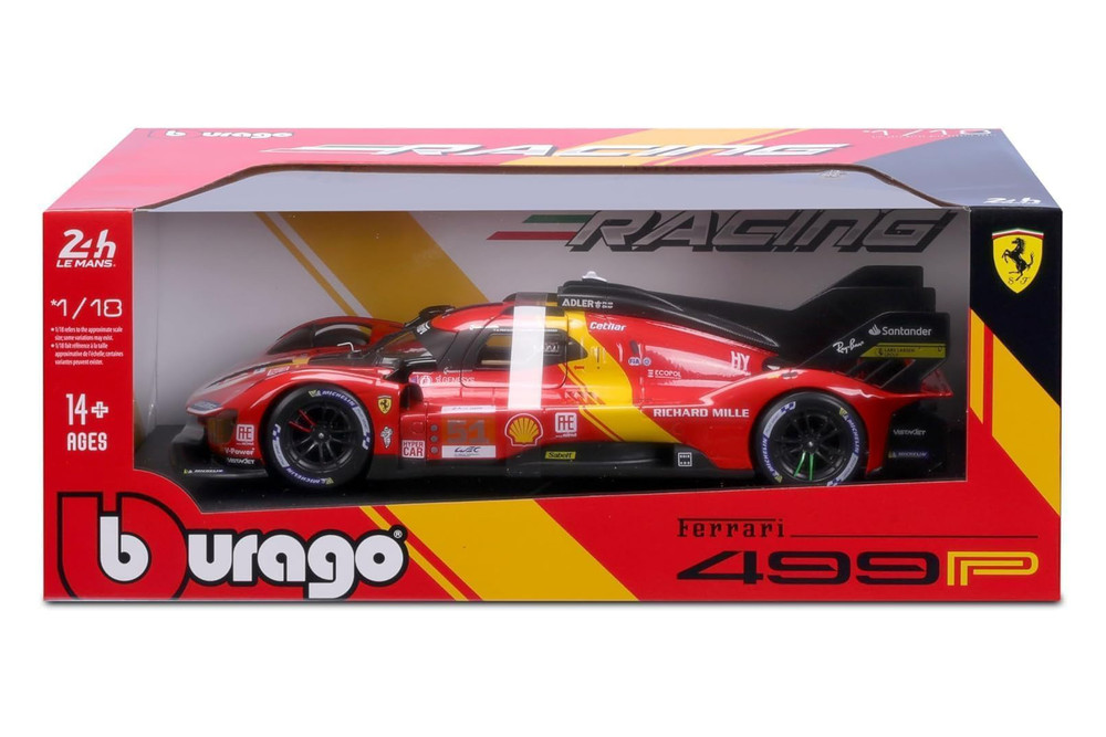 2023 Ferrari 499P #51 James Calado, Red - Bburago 18-16301R - 1/18 ...