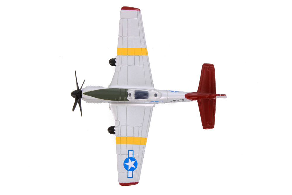 Boeing P-51 Mustang #42, Silver - Showcasts 77000DT/C - 4.5" Scale Diecast Model Toy Plane ...