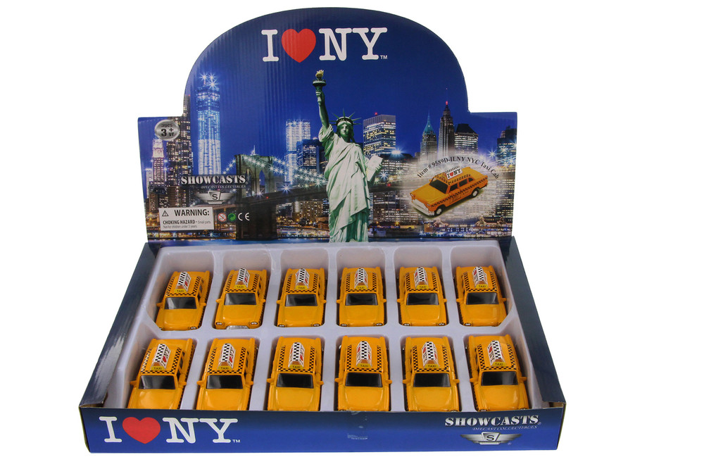 Box of 12 I Love New York Yellow Taxi Cab, Yellow - Showcasts 9589D ...