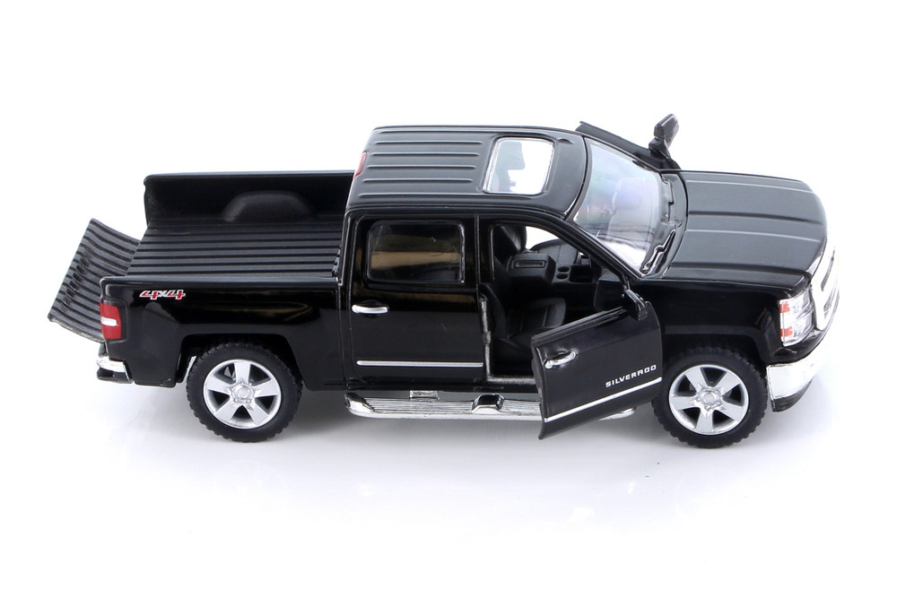 2014 Chevy Silverado Pick-up Truck, Black - Kinsmart 5381DBK - 1/46 ...