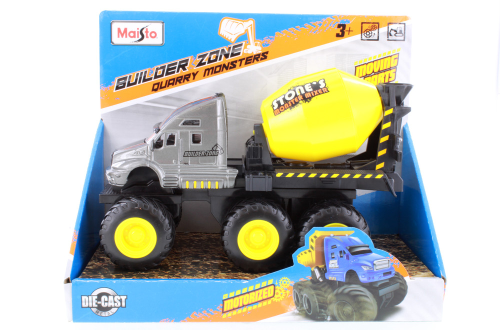 Builder Zone Quarry Monsters Concrete Mixer Truck Motorized 6-Wheeler ...