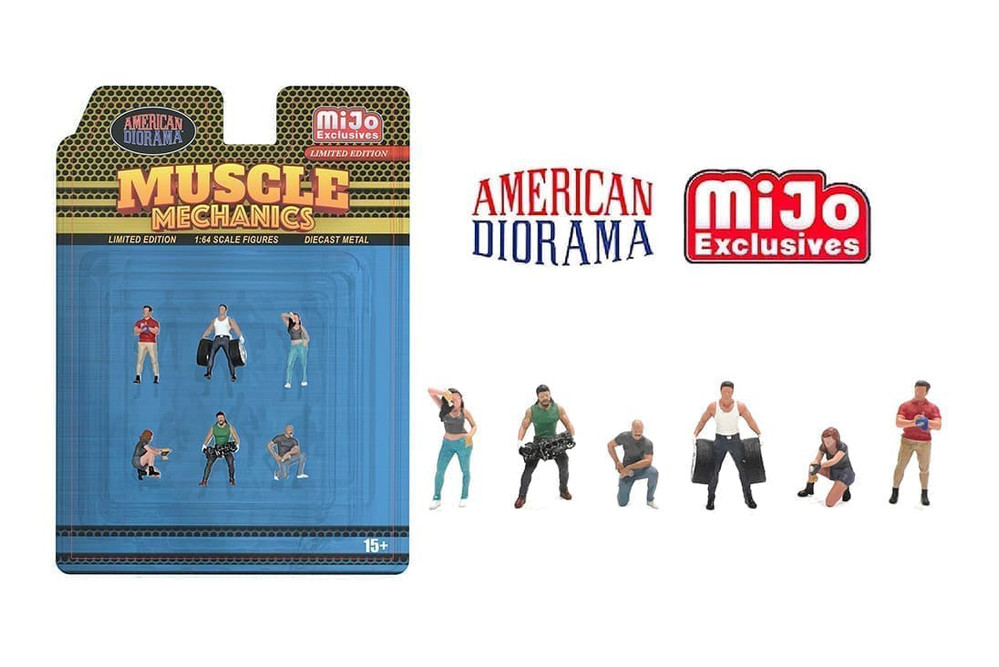 Muscle Mechanics 6 pc. Figurine Set, Asstd - American Diorama AD-2417MJ ...