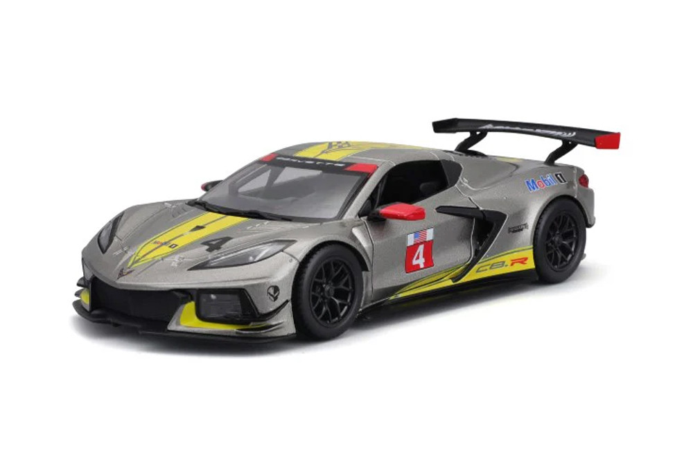 2020 Chevy Corvette C8-R, Gray - Bburago 18-28024 - 1/24 Scale Diecast ...
