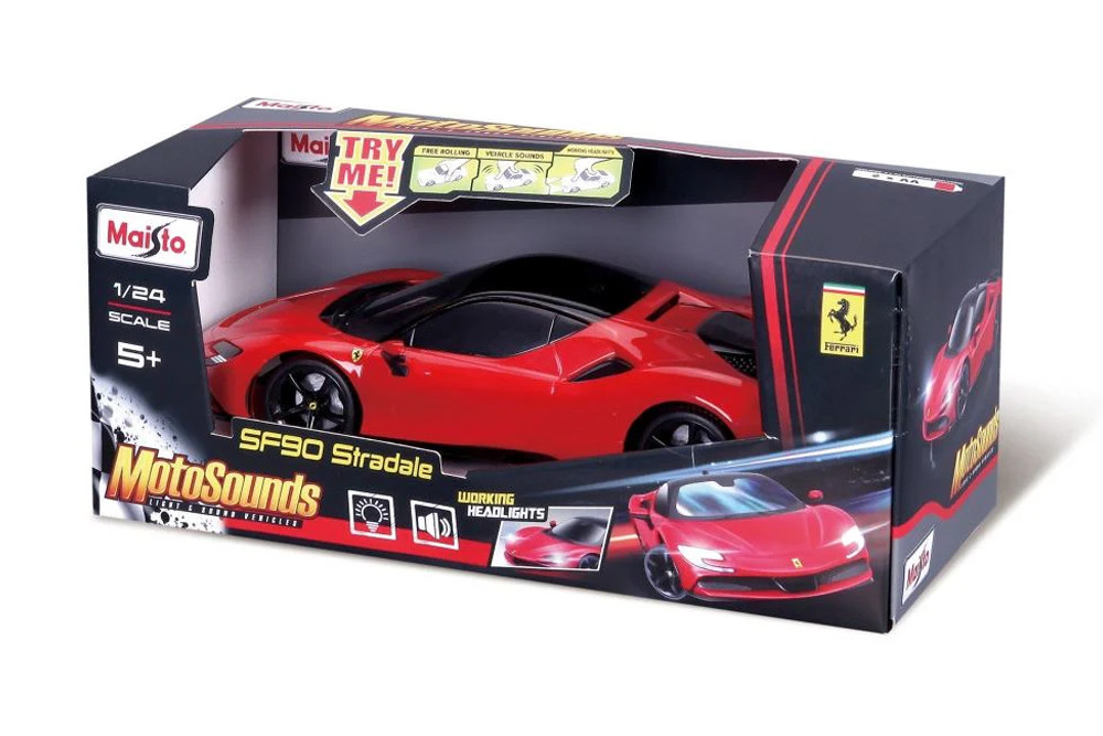 MotoSounds Ferrari SF90 Stradale, Red/Black - Maisto 81732 - 1/24 Scale ...