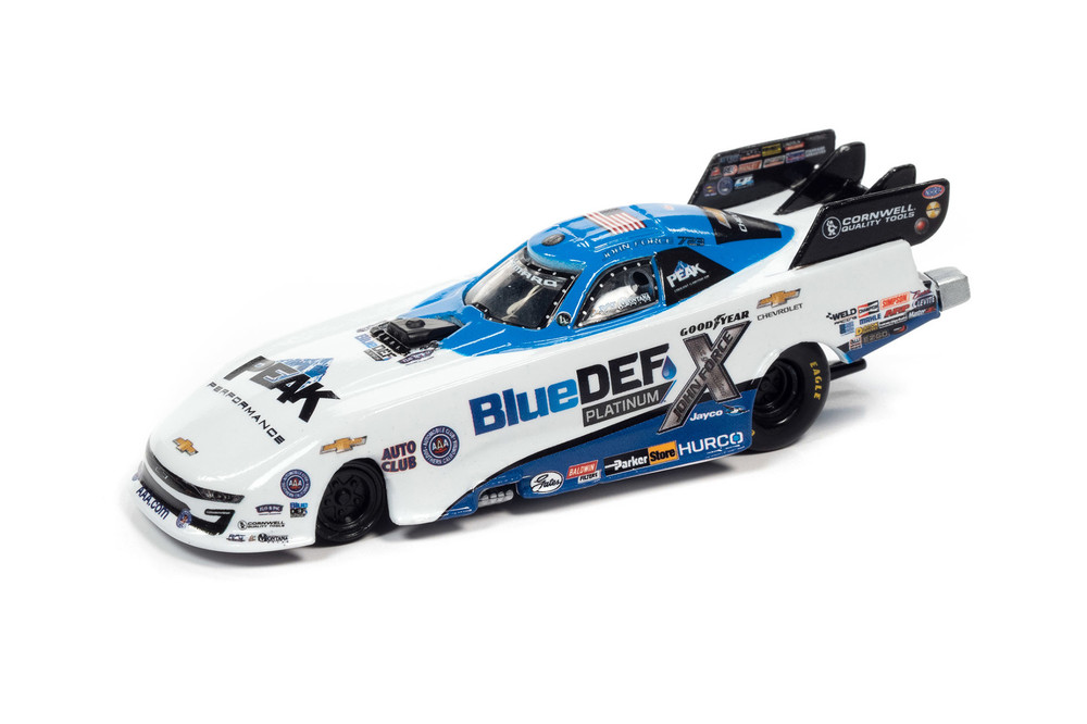 John Force 2021 BlueDef Chevy Camaro FC, White/Blue w/Race Graphics ...
