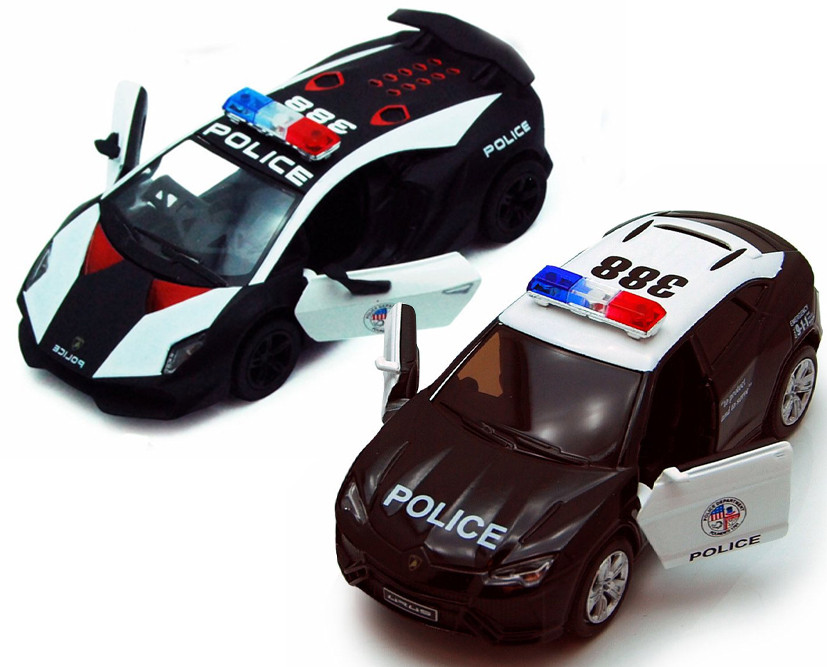 Lamborghini Police Car 2 Pack, Black - Kinsmart 5359DP-5368DP - 1/38 ...