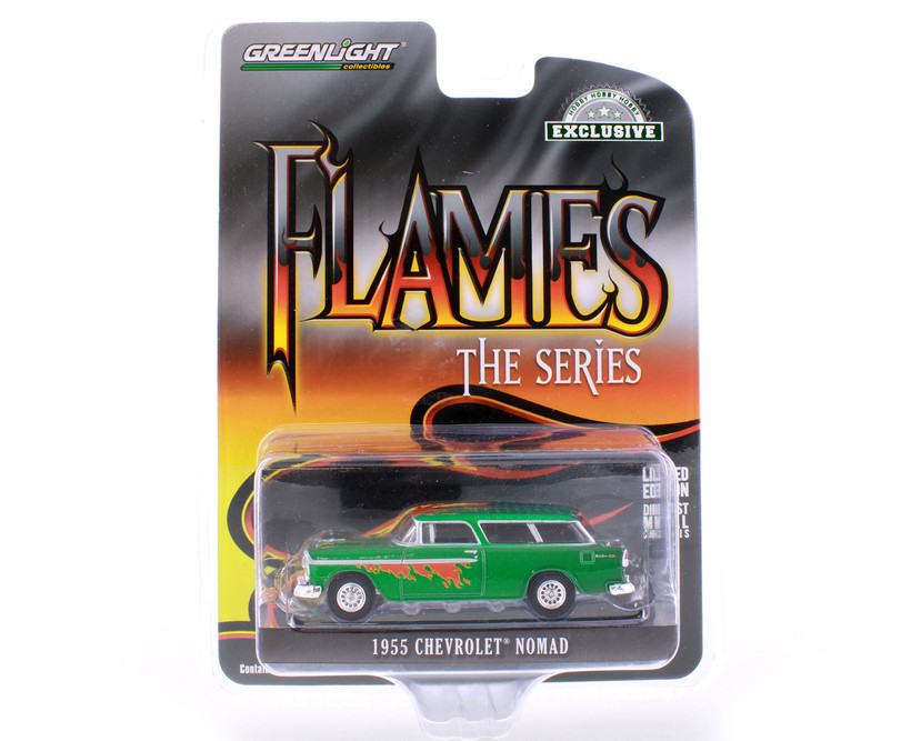 GREEN MACHINE 1955 Chevy Nomad, Green with Flames - Greenlight 30117/48 ...