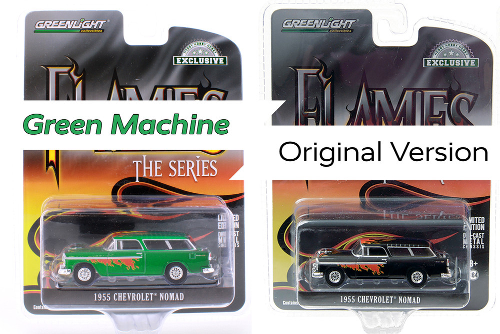 GREEN MACHINE 1955 Chevy Nomad, Green with Flames - Greenlight 30117/48 ...