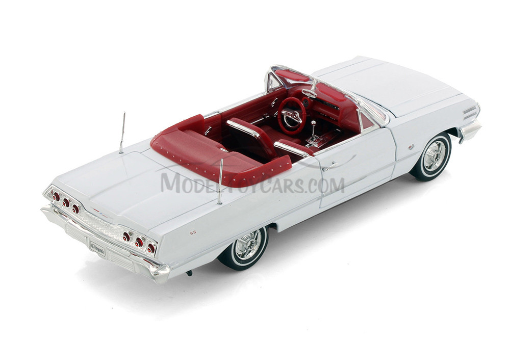 1963 Chevy Impala Convertible, White w/ Red - Welly 22434WWT - 1/24 ...