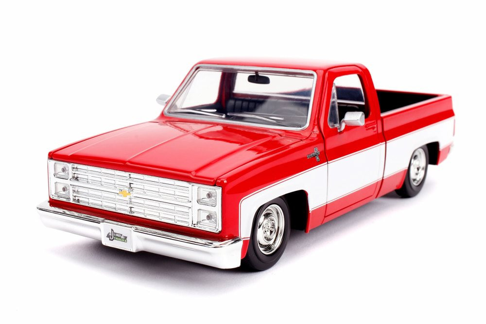 1985 Chevy C10 Pickup Stock, Red - Jada 31623DP1 - 1/24 scale Diecast ...