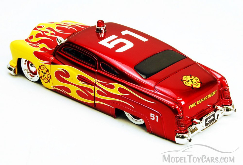 1951 Mercury Fire Dept. Car #51, Red w/Flames - Jada Toys Heat 92455 ...