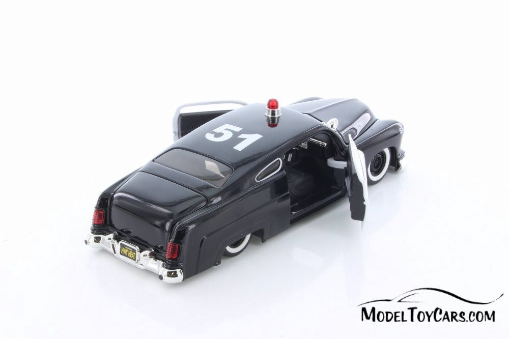 1951 Mercury Police Car, Black & White - Jada 92455 - 1/24 Scale ...