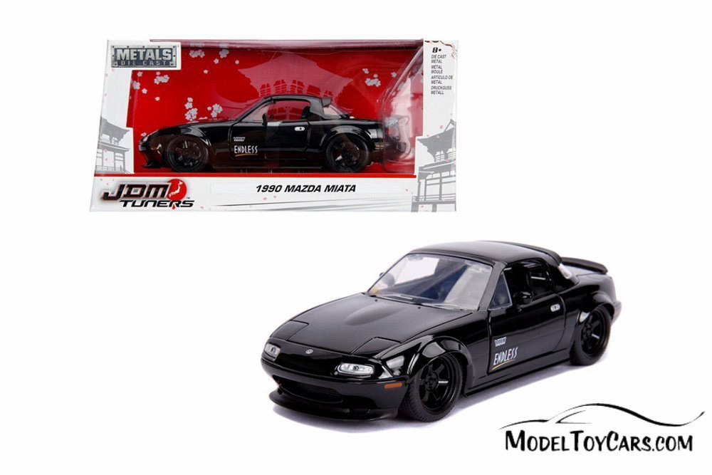 1990 Mazda Miata Hard Top, Glossy Black - Jada 30936 - 1/24 scale ...