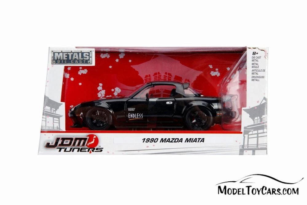 1990 Mazda Miata Hard Top, Glossy Black - Jada 30936 - 1/24 scale ...