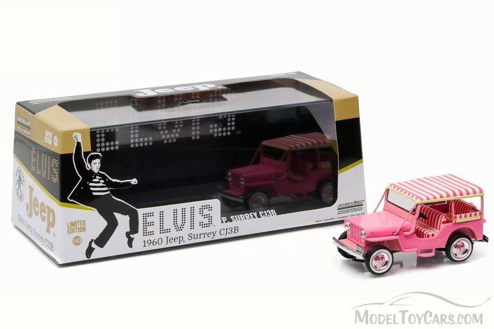 Elvis Presley 1960 Jeep Surrey CJ3B 'Pink Jeep' - Greenlight 86472 - 1/ ...