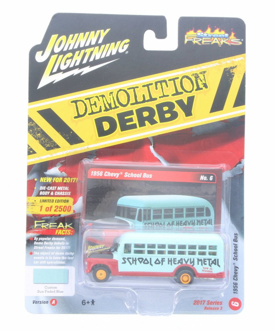 1956 School Bus, Teal - Round 2 JLSF005/12A - 1/64 Scale Diecast Model ...