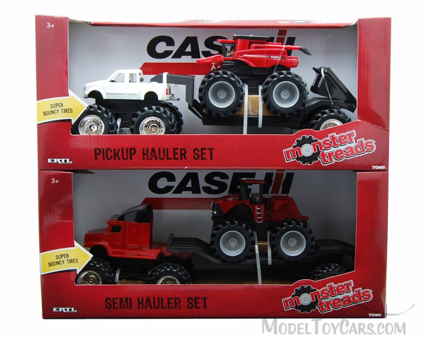 Semi Hauler Set, Red Semi & Red Tractor - Tomy ERTL Monster Treads ...