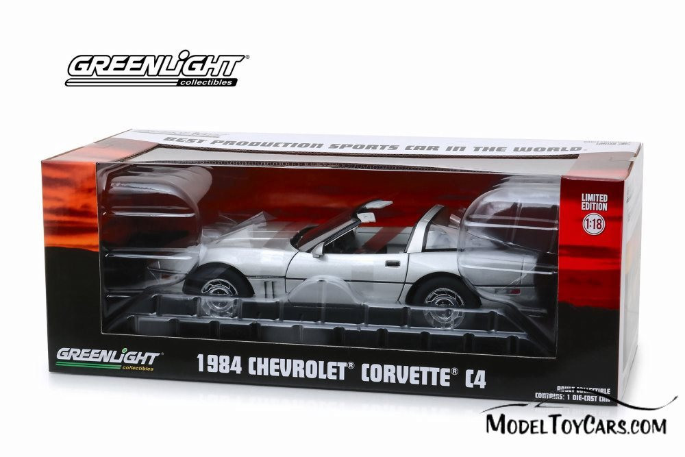 1984 Chevy Corvette C4 Hardtop, Silver - Greenlight 13534 - 1/18 scale ...