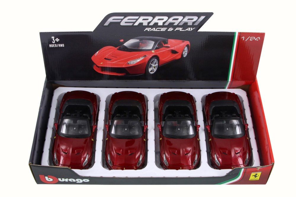 Box of 4 Diecast Model Cars - Ferrari California T Open Top, Red, 1/24 ...