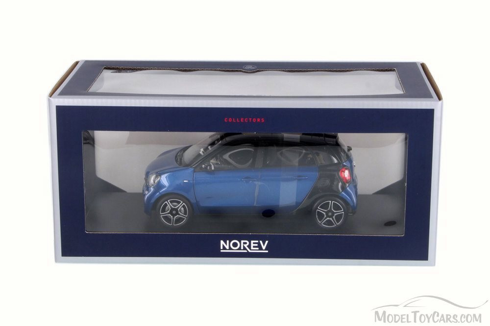 2015 Smart Forfour, Black & Blue - Norev 183435 - 1/18 Scale Diecast ...