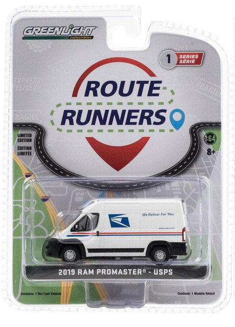 USPS 2019 Dodge Promaster Cargo Van, White - Greenlight 53010F/48 - 1/ ...