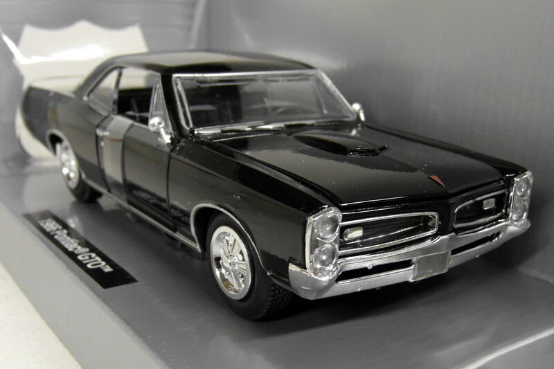 1966 Pontiac GTO, Black - New Ray 71853B - 1/24 Scale Diecast Model Toy ...