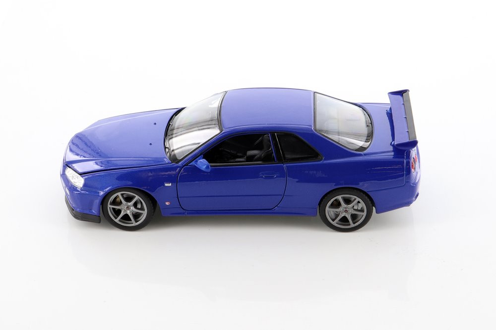 Nissan Skyline GT-R (R34), Blue - Welly 24108WBU - 1/24 scale Diecast ...