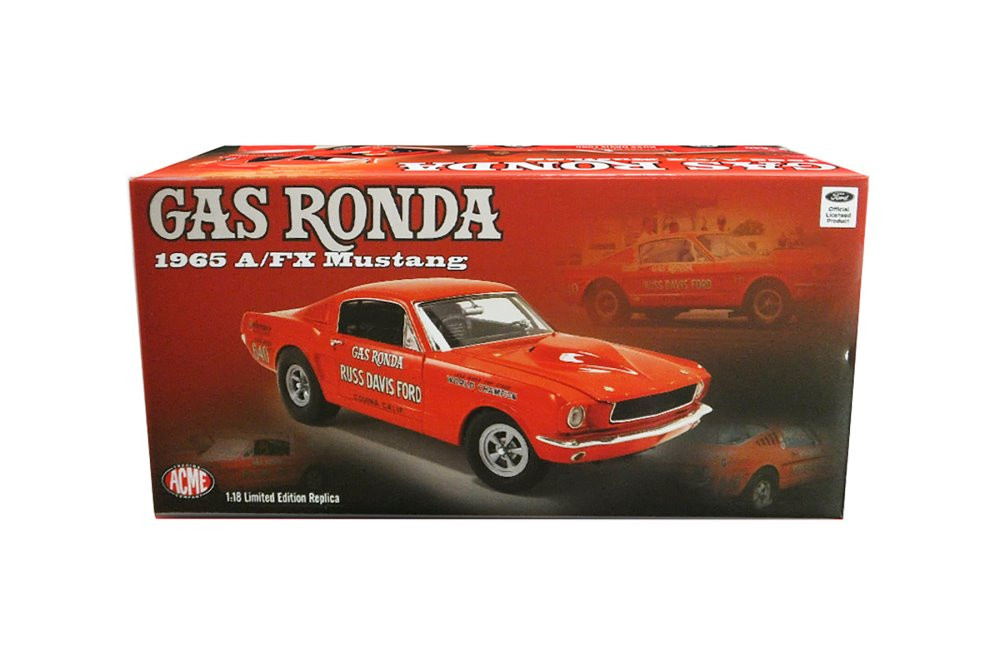 Gas Ronda 1965 Ford Mustang A/FX Russ David, Red - Acme A1801840 - 1/18 ...