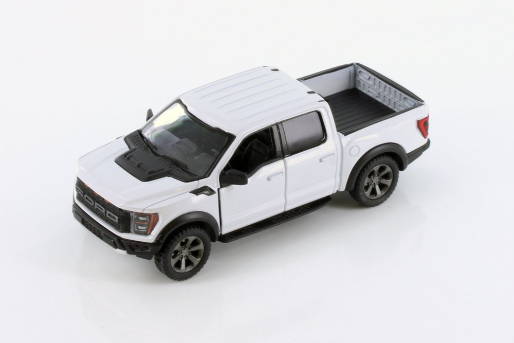 2022 Ford F-150 Raptor Pickup Truck, White - Kinsmart 5436D - 1/46 ...
