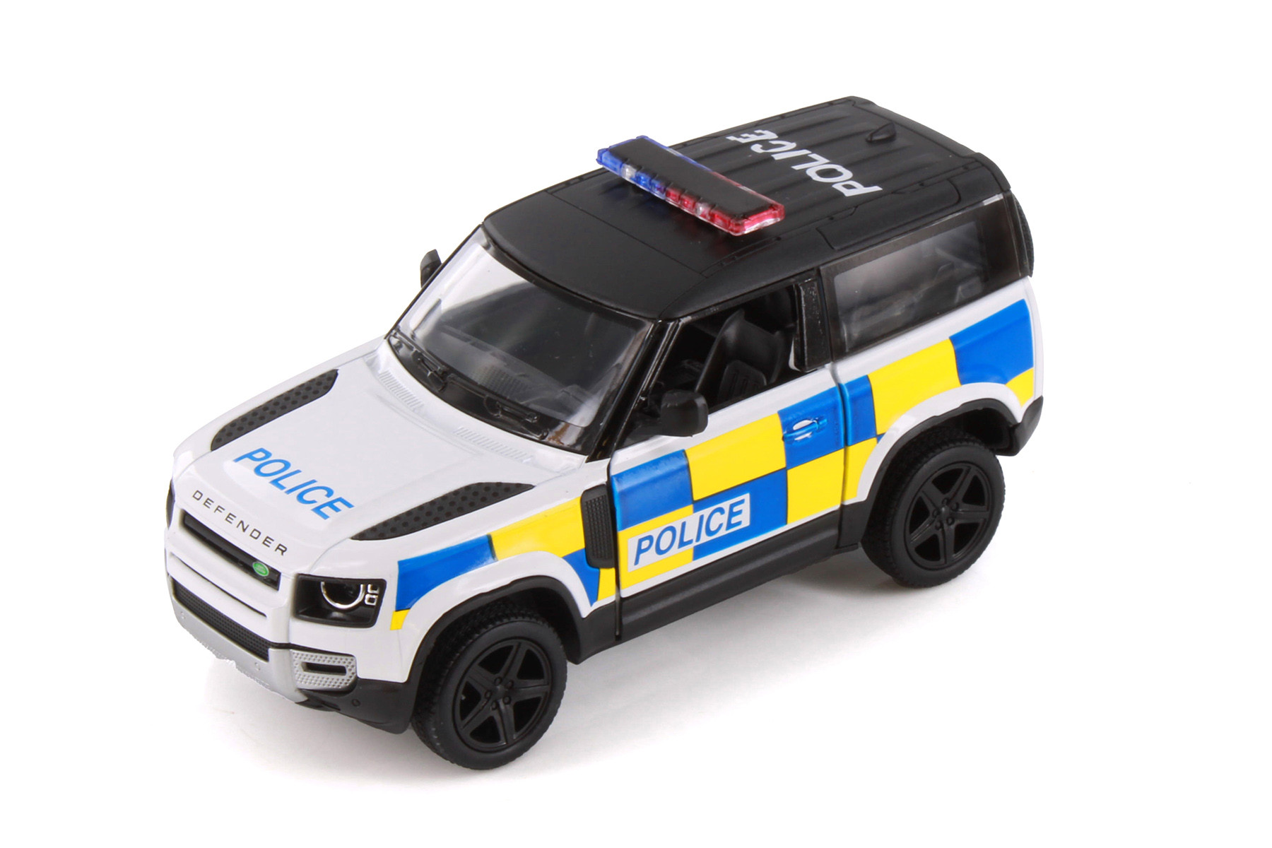 Land Rover Defender 90 Police Edition, White - Kinsmart 5428DP - 1/36 ...