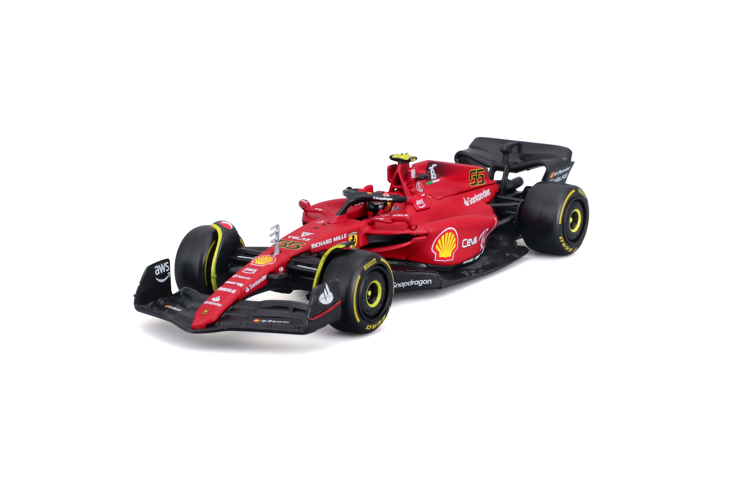 Formula Racing 2022 Ferrari F1-75, #55 Carlos Sainz - Bburago 18-36831 ...