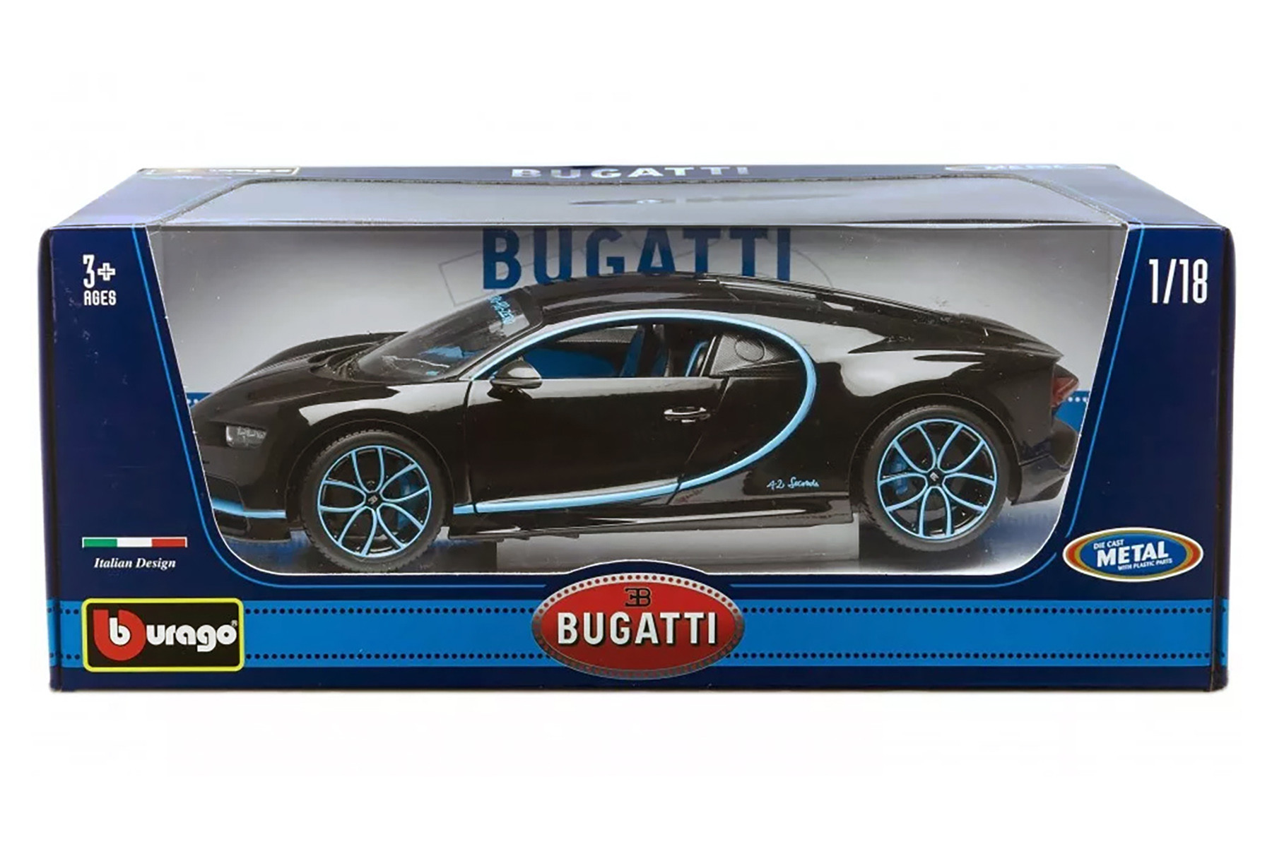 2016 Bugatti Chiron Hardtop, Black - Bburago 11040BK - 1/18 Scale ...