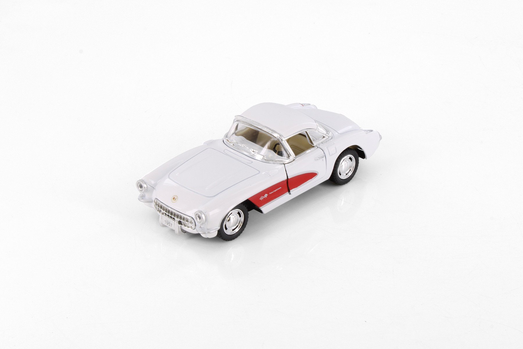 1957 Chevy Corvette Hard Top, White - Kinsmart 5316/2D - 1/34 Scale ...