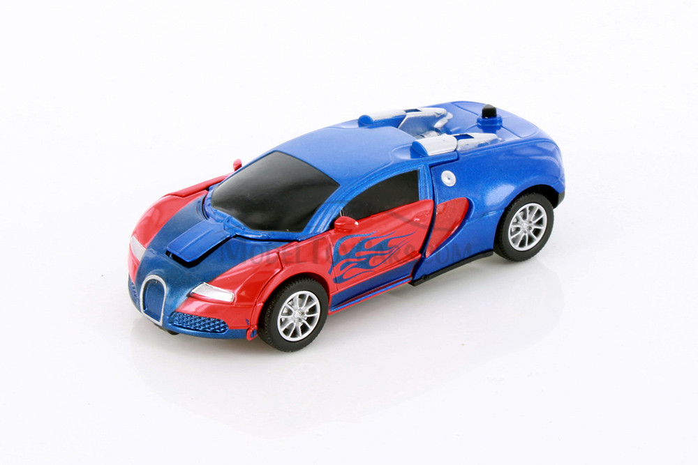 Transforming Robot Car, Blue/Red with Flames - PMT 2218D - 1/32 Scale ...