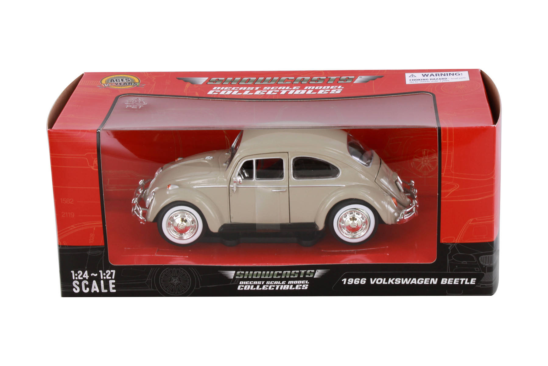 1966 Volkswagen Beetle Hardtop, Beige - Showcasts 77223BE - 1/24 Scale ...