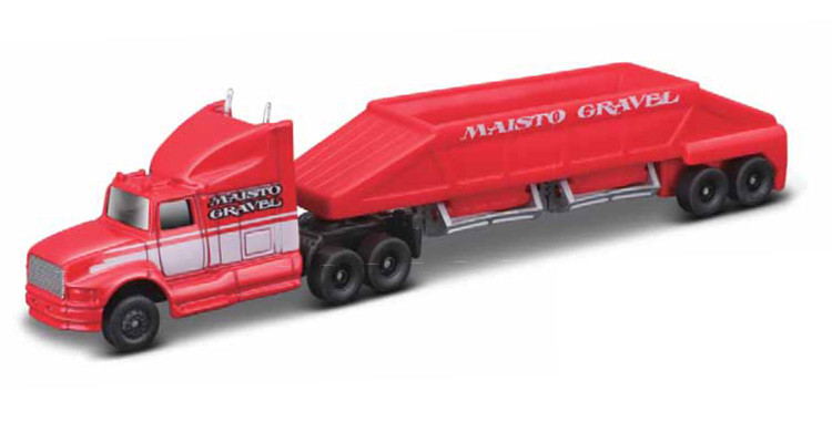 Highway Haulers Gravel Trailer Truck, Red - Maisto 11021 - 8" Scale ...