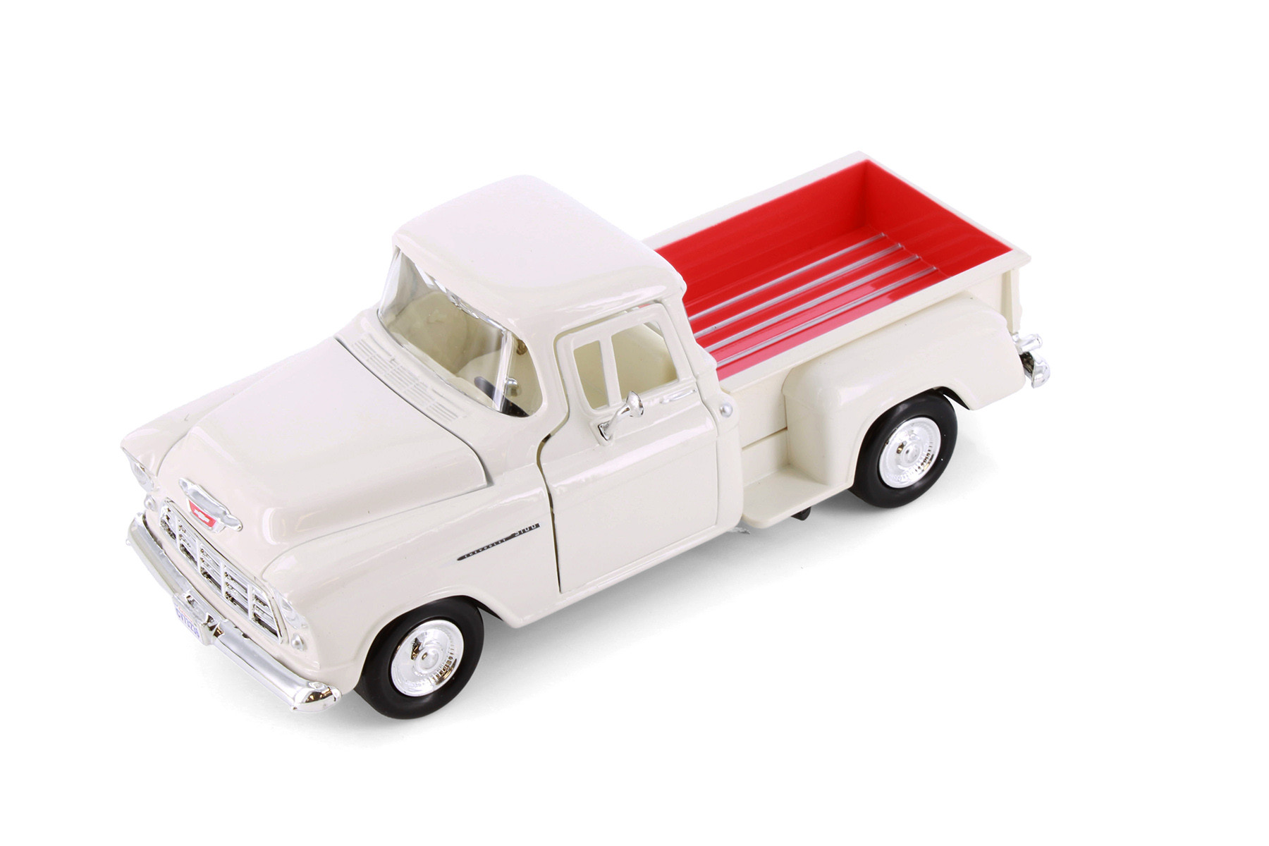 1955 Chevy 3100 Stepside Pickup Truck, White - Showcasts 77236D - 1/24 ...