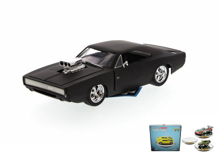 Diecast Car w/Display Turntable - Dom's 1970 Dodge Charger R/T - 1/24 ...
