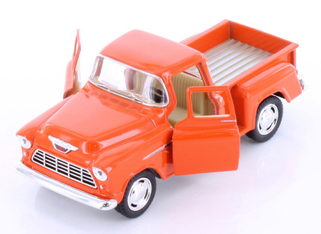 Truck Trailer Toy 1955 Chevy Stepside Pickup Truck, Yellow - Kinsmart ...