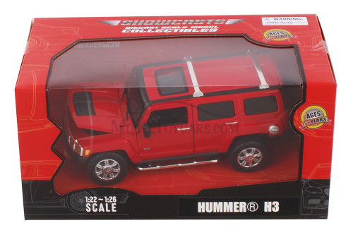 Hummer H3, Red - Showcasts 68240R - 1/24 Scale Diecast Model Toy Car ...