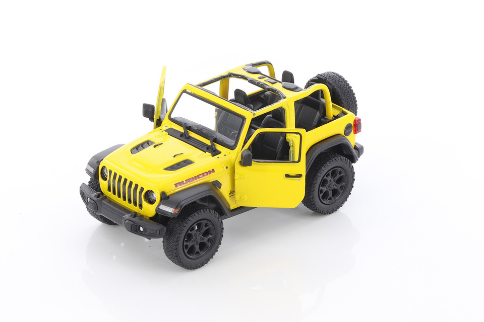 2018 Jeep Wrangler Rubicon Open Top, Yellow - Kinsmart 5412DA/YL - 1/34 ...