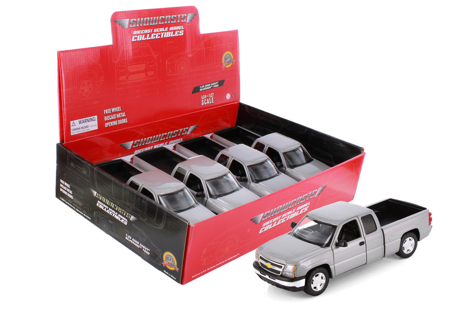 2006 Chevy Silverado 1500 Double Cab Truck, Silver - Showcasts 77393D ...